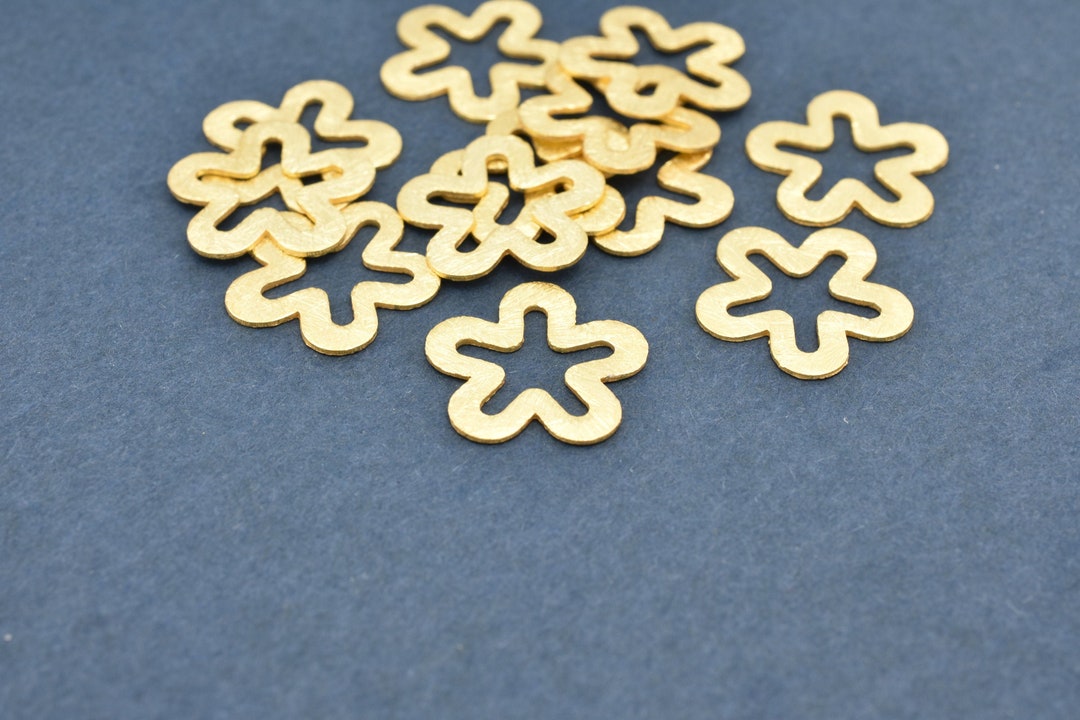 14mm - 12pc Gold Plated Star Connector Links, Organic Flower Links ...