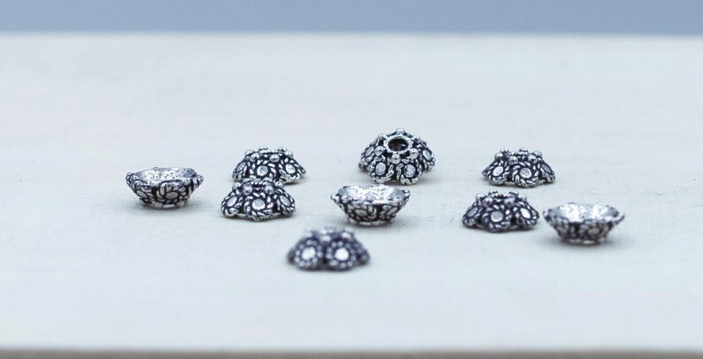 7mm 10pc Silver Plated Bead Caps Antique Bali Bead Caps - Etsy