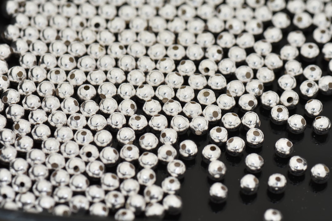 3mm -500pc Shiny Bright Silver Balls, Plain Silver Spacer Beads, Silver ...