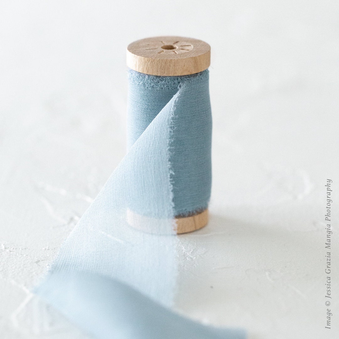 Something Blue Sheer Silk Ribbon: Hand-ripped Chiffon, Wedding Bouquet ...