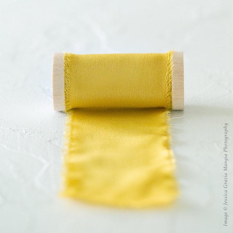 Saffron Luxe Silk Ribbon 100% Silk Mustard Yellow Gold - Etsy