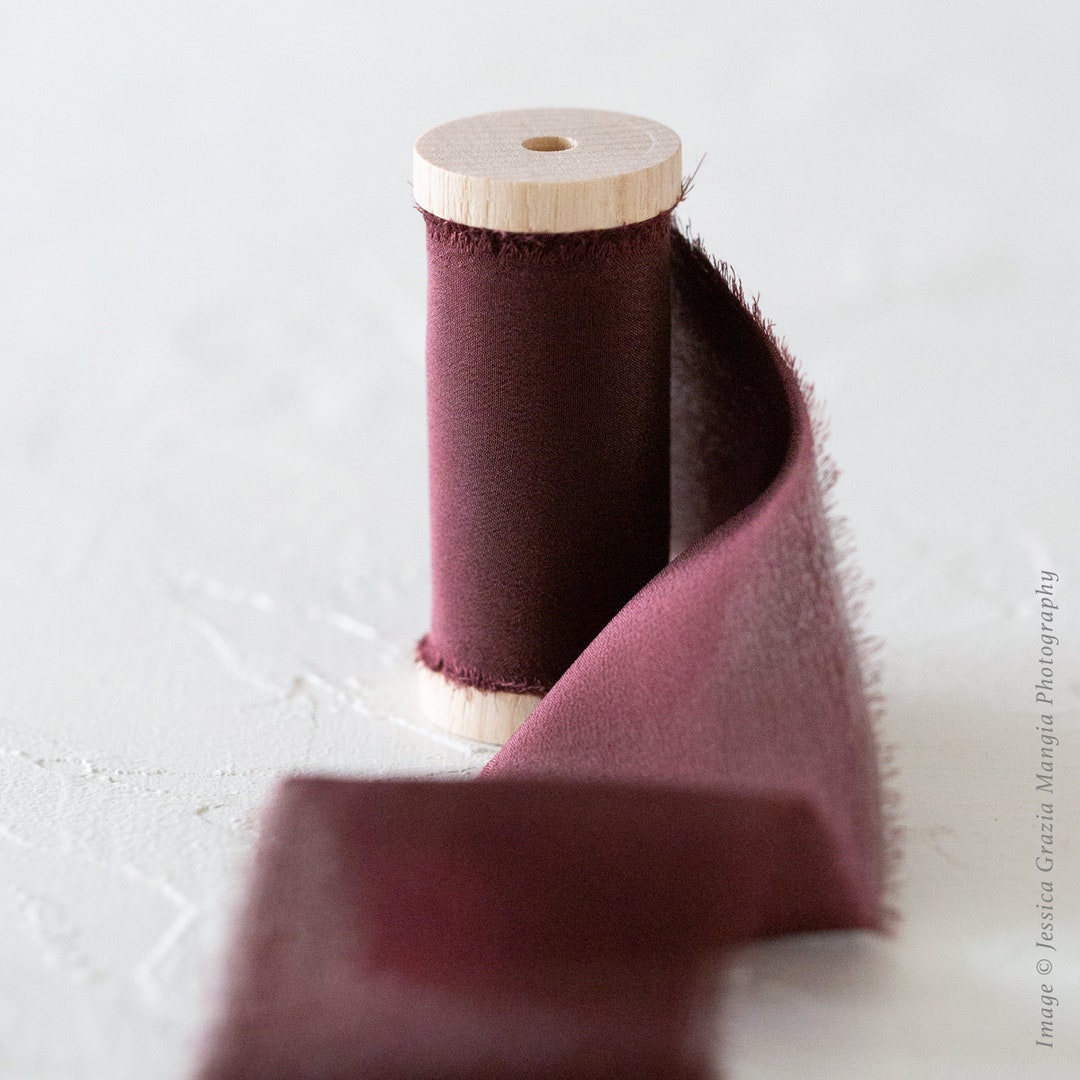 Rum Raisin Luxe Silk Ribbon: Burgundy Wine Wedding Bouquet - Etsy