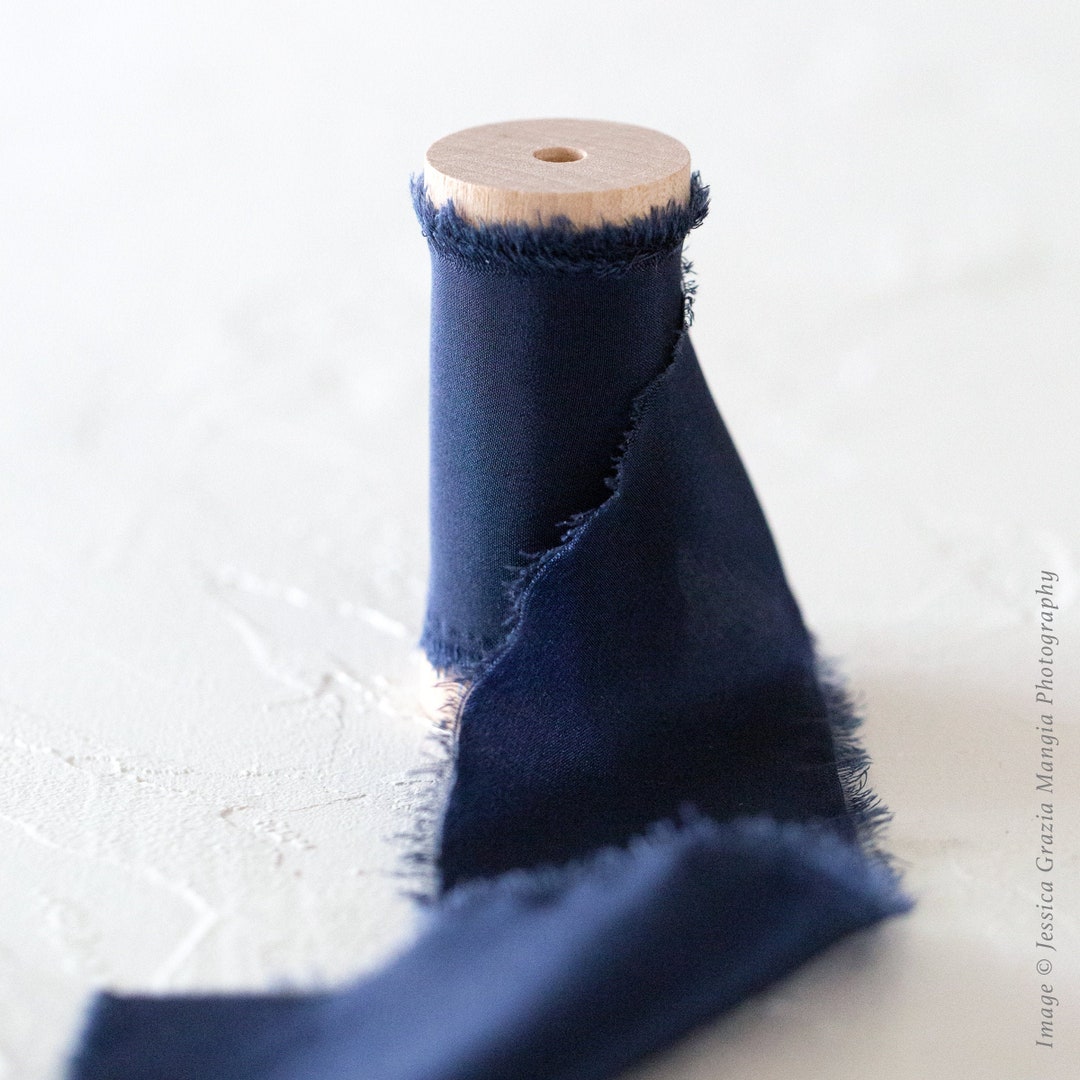 Navy Blue | Luxe Silk Ribbon | 100% Silk | Navy Blue Wedding Bridal ...