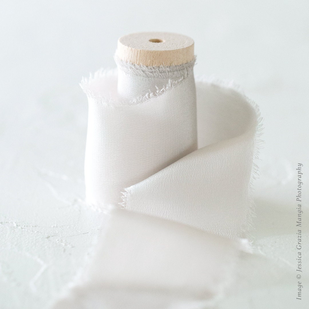 Putty Luxe Silk Ribbon: Hand-ripped Cream Beige Wedding Ribbon - Etsy