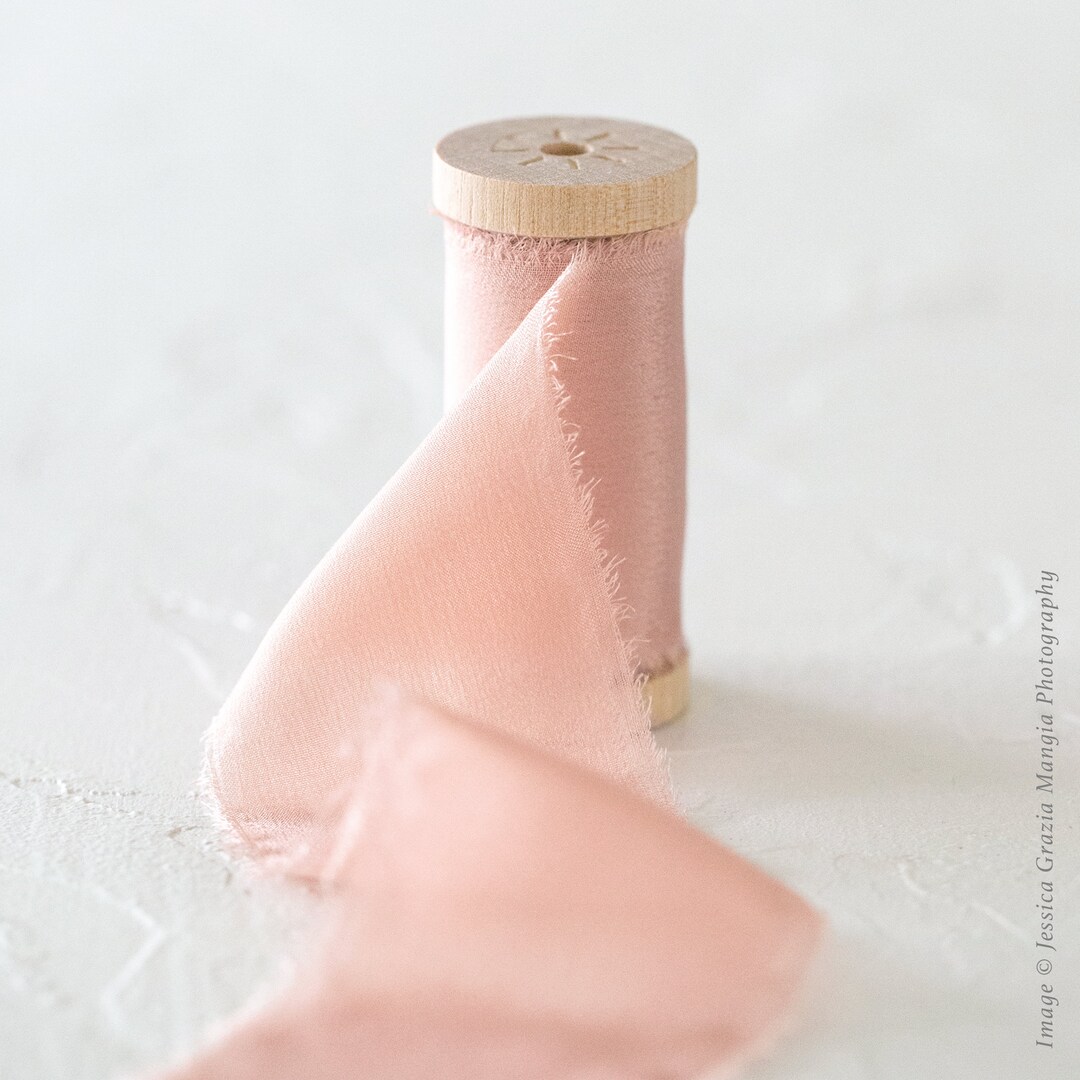 Flamingo Feather | Luxe Silk Ribbon | 100% Silk | Pink Hand Ripped ...
