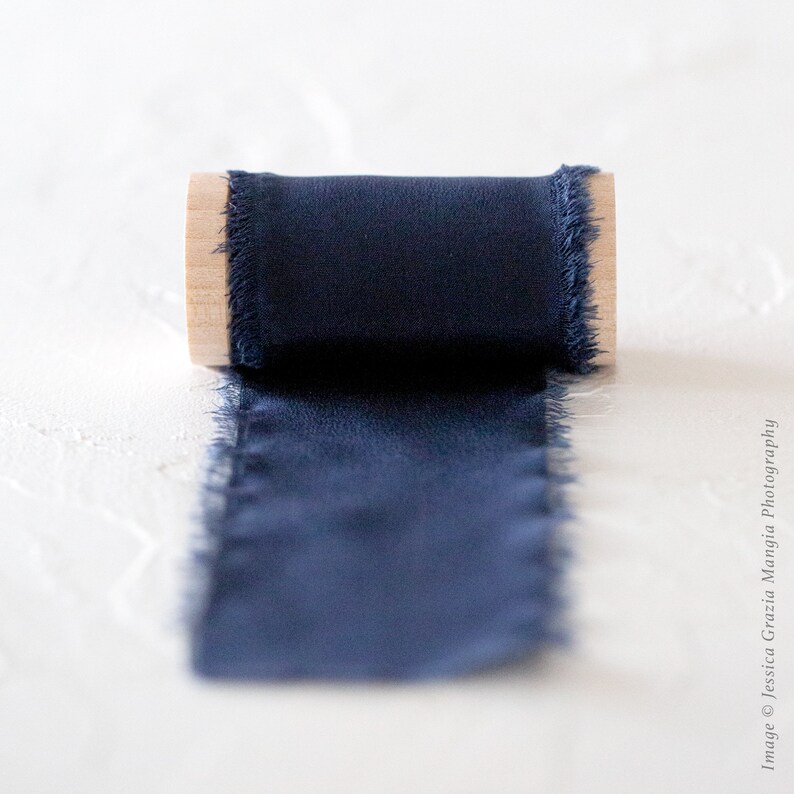 Navy Blue Luxe Silk Ribbon 100% Silk Navy Blue Wedding - Etsy