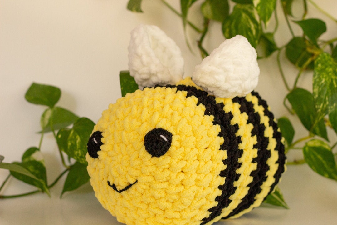 Chunky Bumble Bee Plush Plant Buddy Handmade Crochet Oversized ...