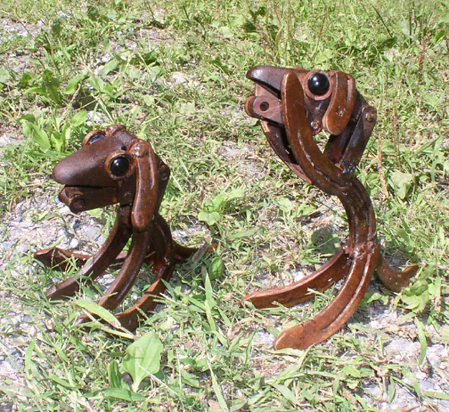 Horseshoe Dog Sculpture: Recycled Metal Art, Welded Steel Puppy - Etsy