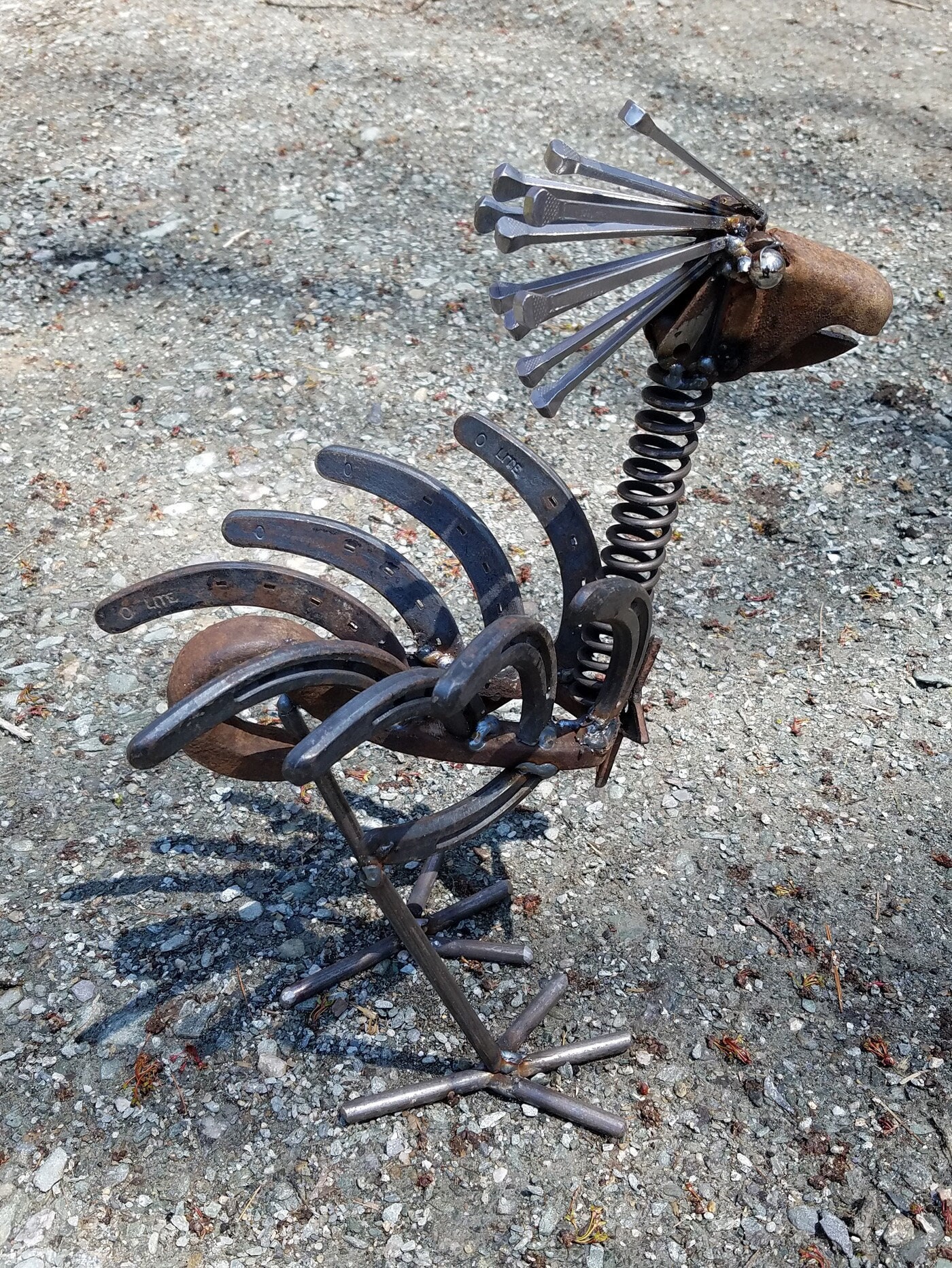 Horseshoe Art Bird Lawn Ornament Scrap Metal Art Welded - Etsy