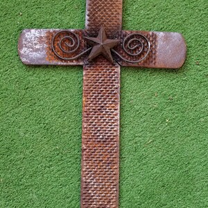 Upcycled Farrier Rasp Cross: Rustic Metal Art With Star - Etsy