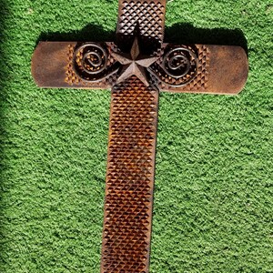 Upcycled Farrier Rasp Cross: Rustic Metal Art With Star - Etsy