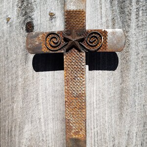 Upcycled Farrier Rasp Cross: Rustic Metal Art With Star - Etsy
