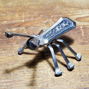 Cutlery Beetle Art: Recycled Kitchenware Bug With Horseshoe Nails - Etsy
