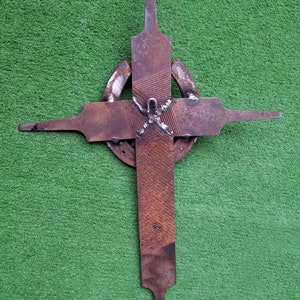 Upcycled Farrier Rasp Cross: Horseshoe & Star Metal Art - Etsy