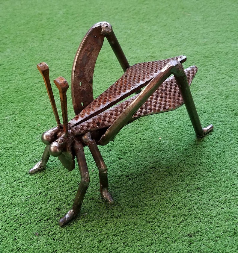 Railroad Spike Grasshopper Sculpture: Recycled Metal Garden Art - Etsy