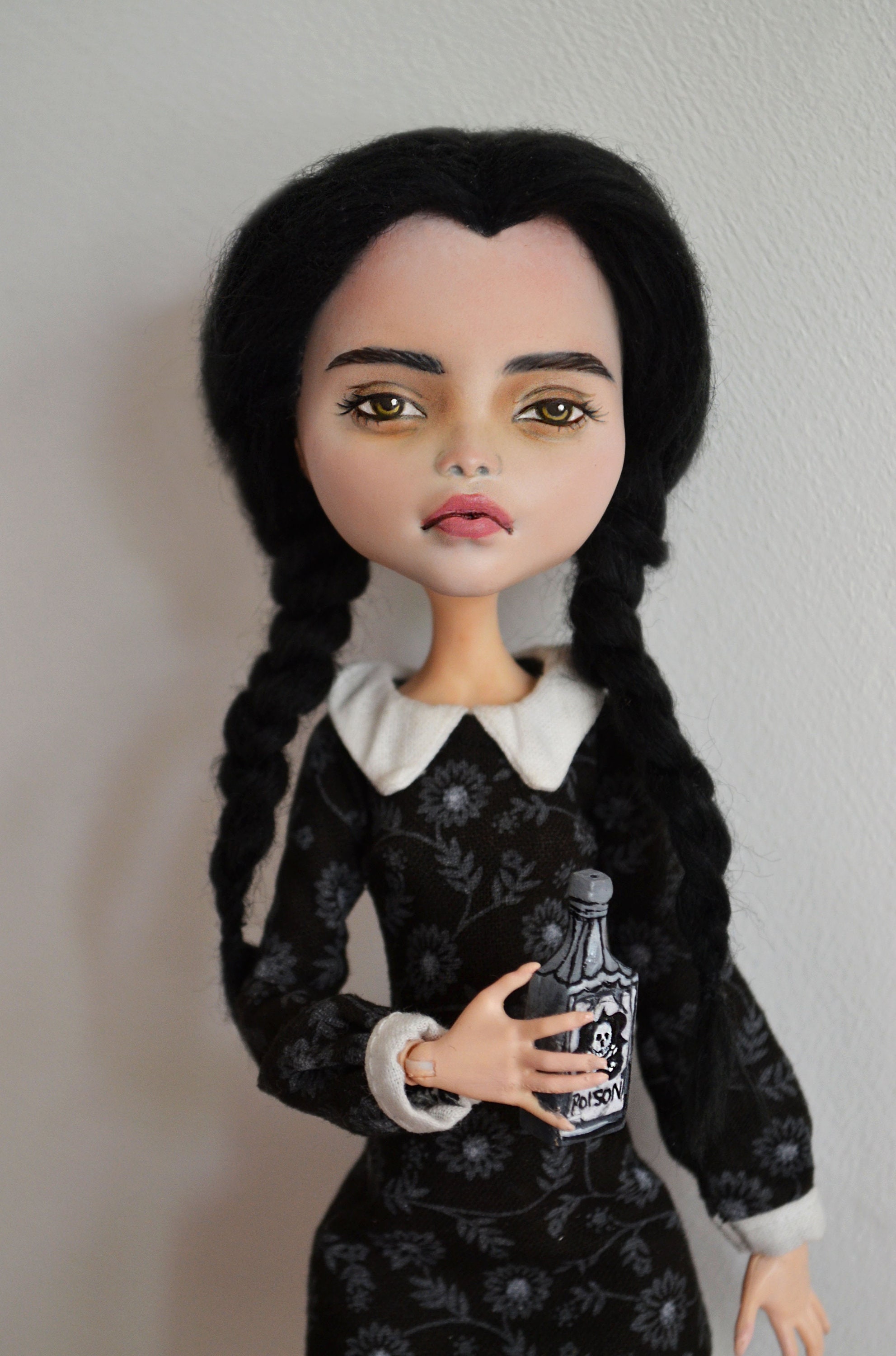 WEDNESDAY OOAK doll repaint custom monster high Addams | Etsy