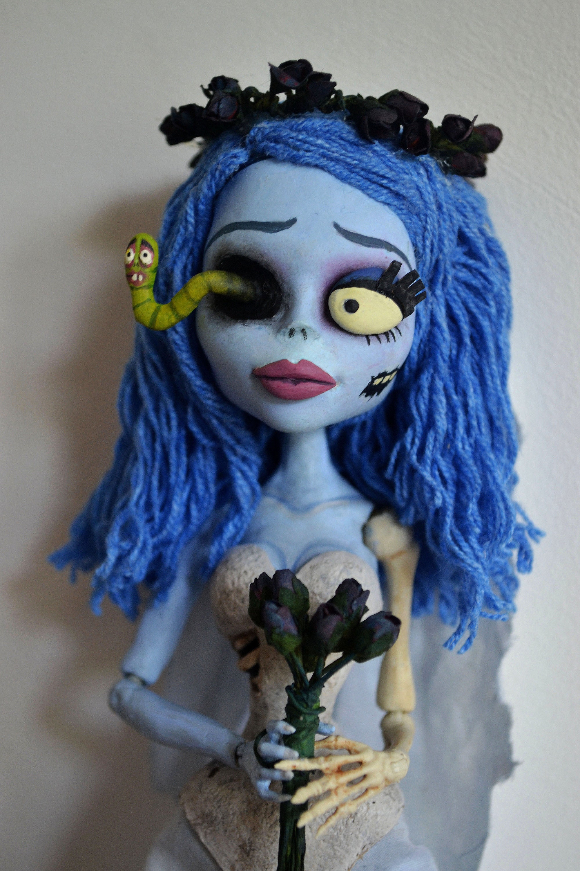 Art Dolls Art & Collectibles Emily the Corpse Bride felt plushie doll ...