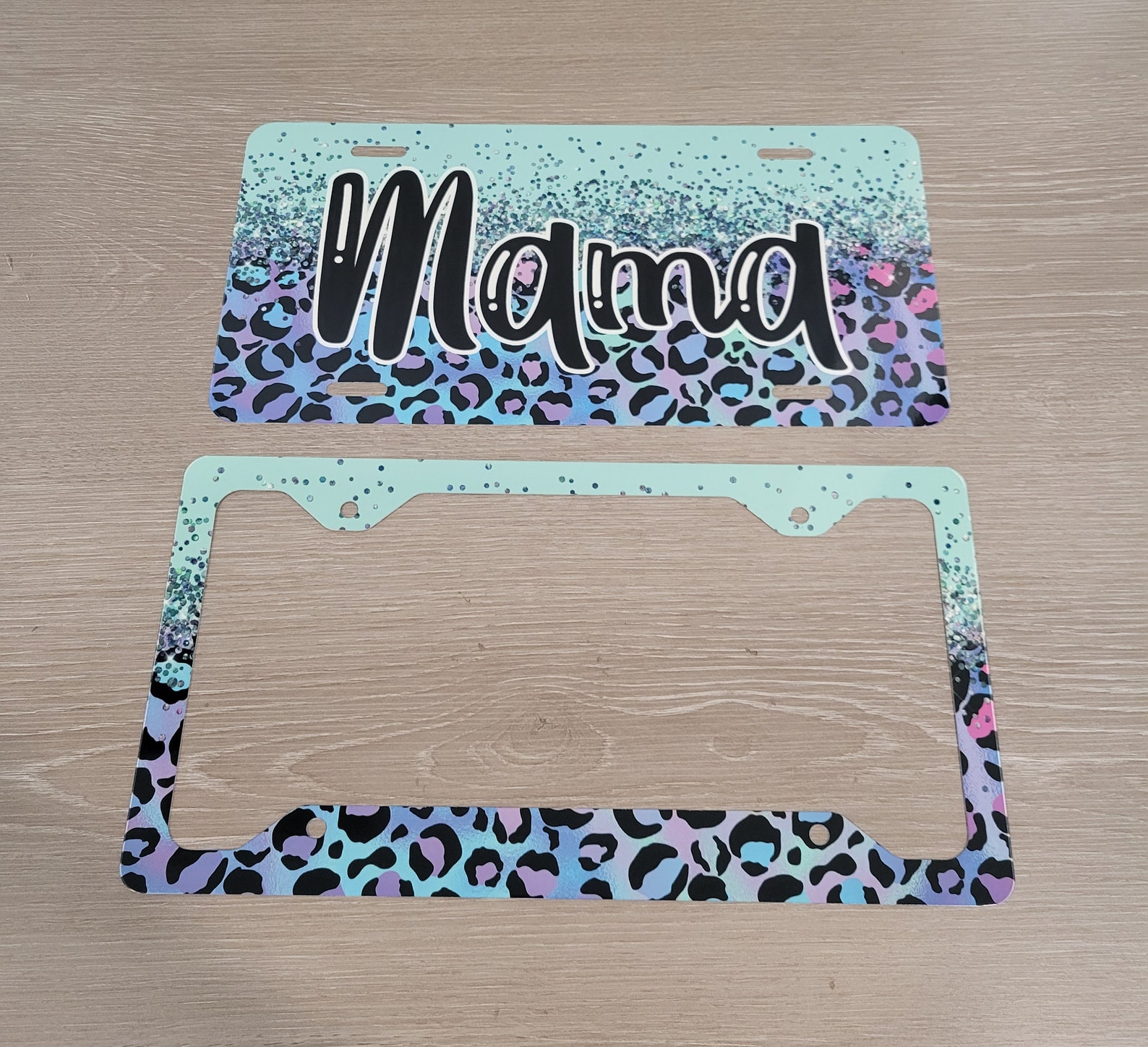 Holographic Cheetah License Plate, License Plate Frame, License Plate ...