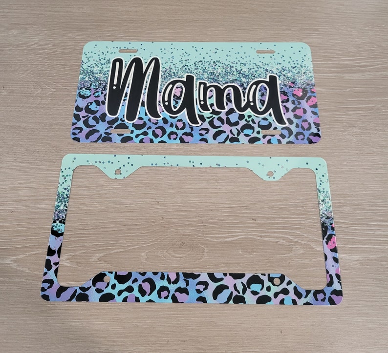 Holographic Cheetah License Plate, License Plate Frame, License Plate ...