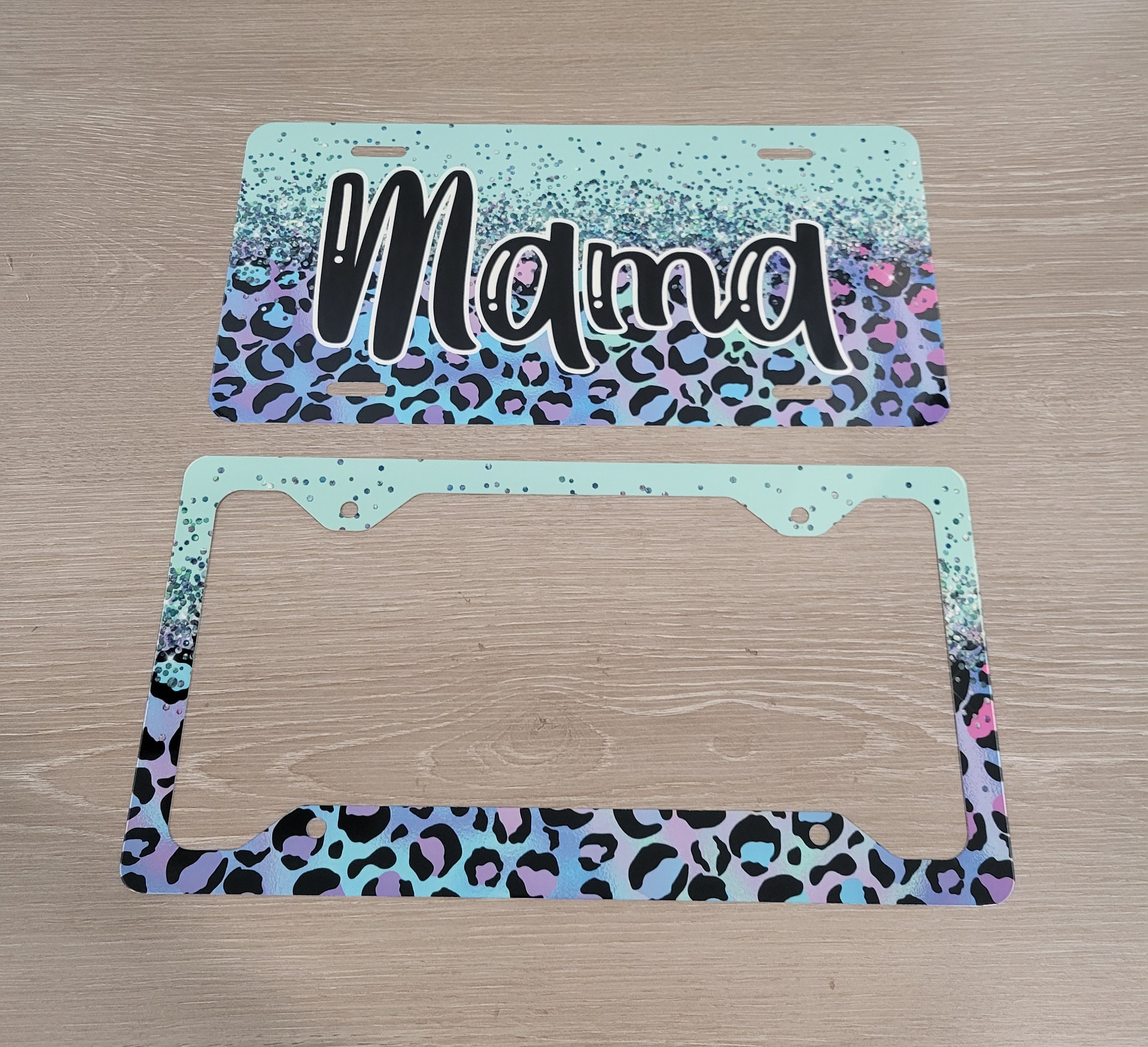 Holographic Cheetah License Plate, License Plate Frame, License Plate ...