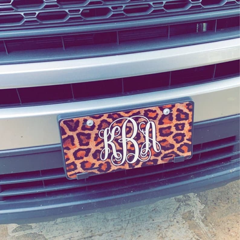 Cheetah Print Personalized License Plate and Accessories | Etsy