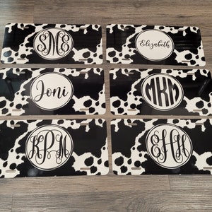 Cow Black and White Personalized License Plate and Accessories ...