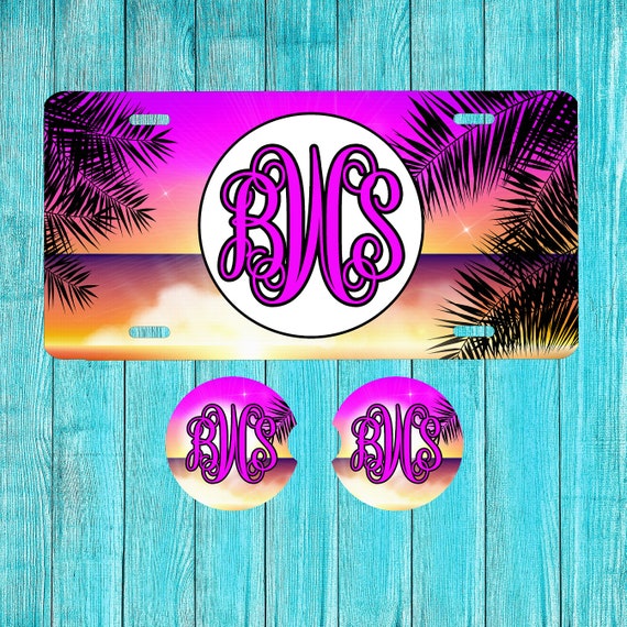 Purple Sunset Beach License Plate / Personalized Plate and Car - Etsy