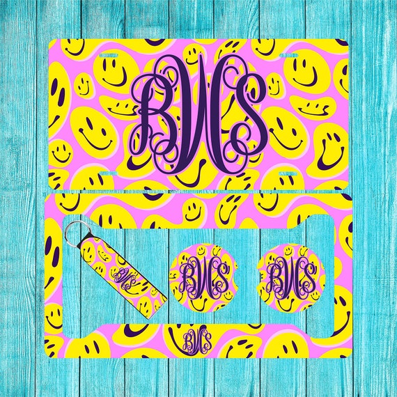 Smiley Face Personalized License Plate and Accessories - Etsy