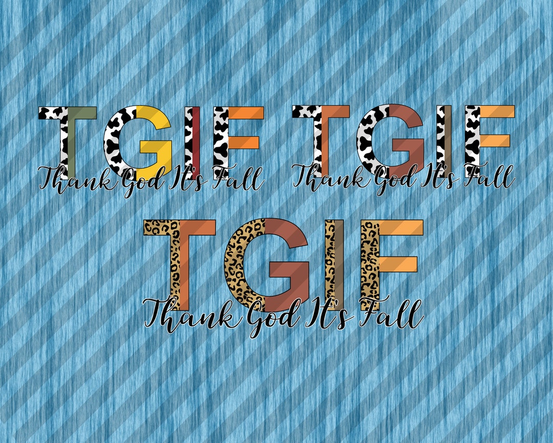 TGIF Thank God It's Fall Cheetah and Cow Print Design | PNG | Fall ...