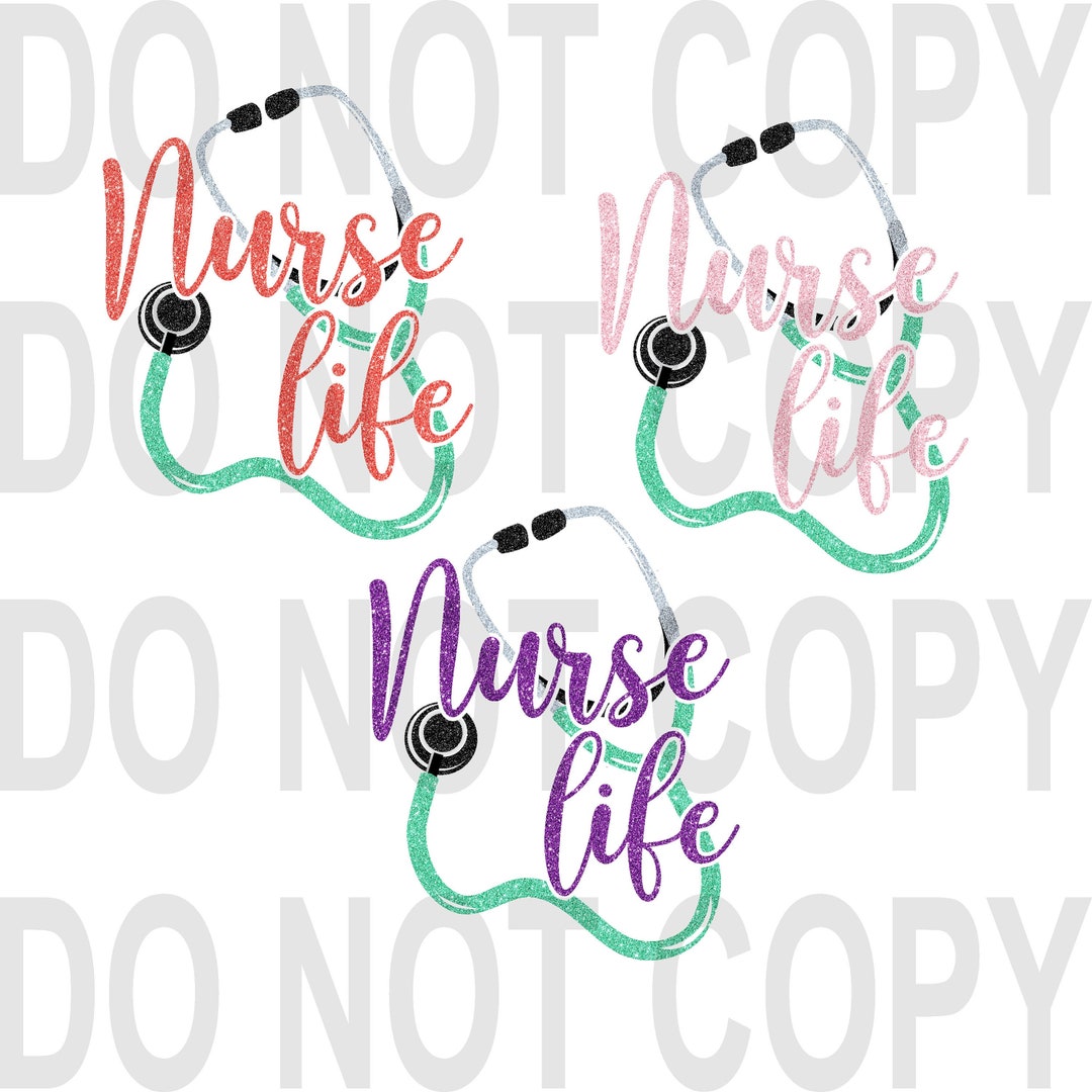 Nurse Life Glitter Stethoscope |3 Designs | RN | LPN | Cna | Digital ...