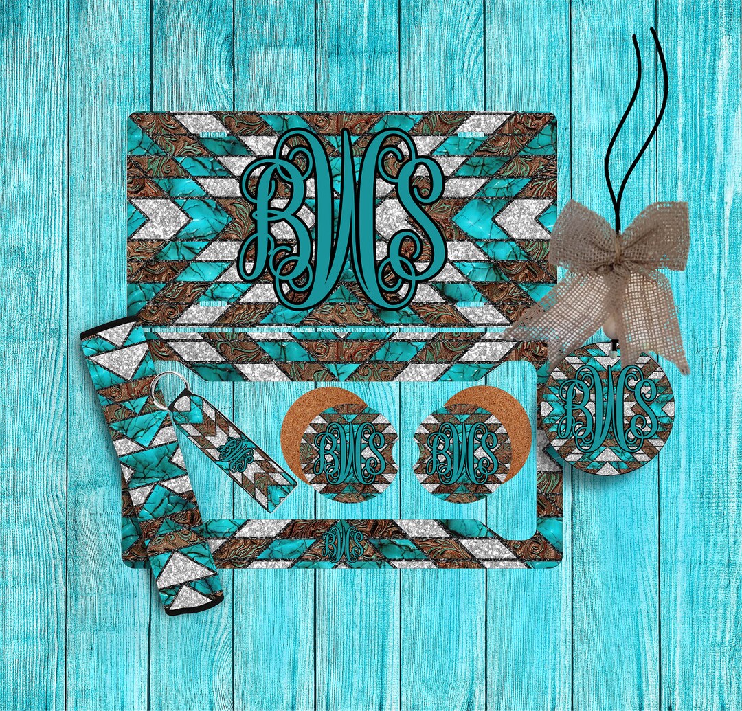 Western Aztek Leather Personalized License Plate and Accessories ...