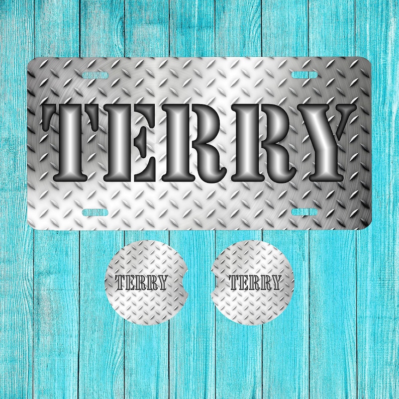Diamond Plate Name Personalized License Plate and Accessories | Etsy