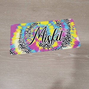 Rainbow Cheetah Tie Dye Print Personalized License Plate and ...