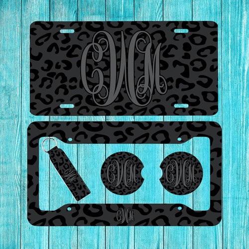 Cheetah Print Personalized License Plate and Accessories - Etsy