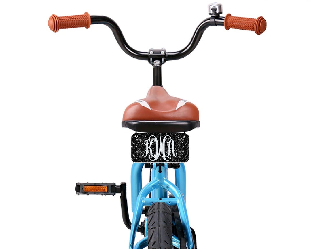 Black Glitter (EFFECT) Personalized Bike License Plate, Personalized ...