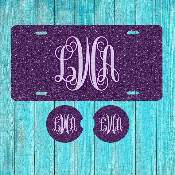 Purple Glitter effect Personalized License Plate | Etsy