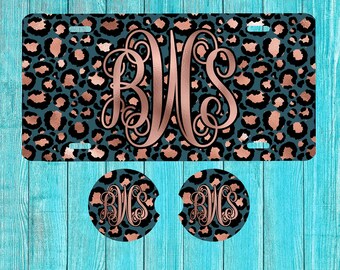 Rose Gold Cheetah Print Personalized License Plate | Etsy