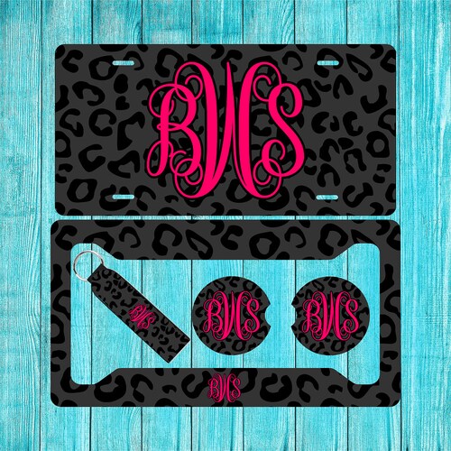 Leopard Monogram License Plate Personalized License Plate - Etsy