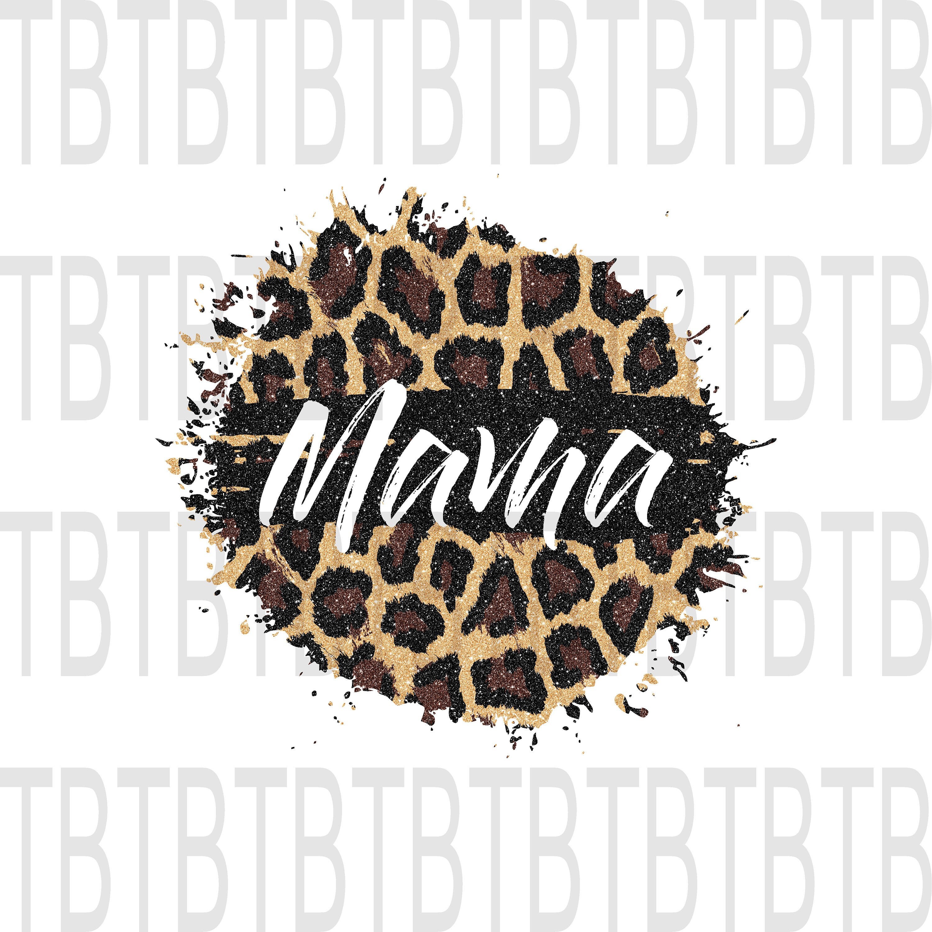 Mama Cheetah Print Splatter Glitter Brush Stroke Digital - Etsy UK