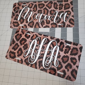 Cheetah Print Personalized License Plate and Accessories, Personalized ...