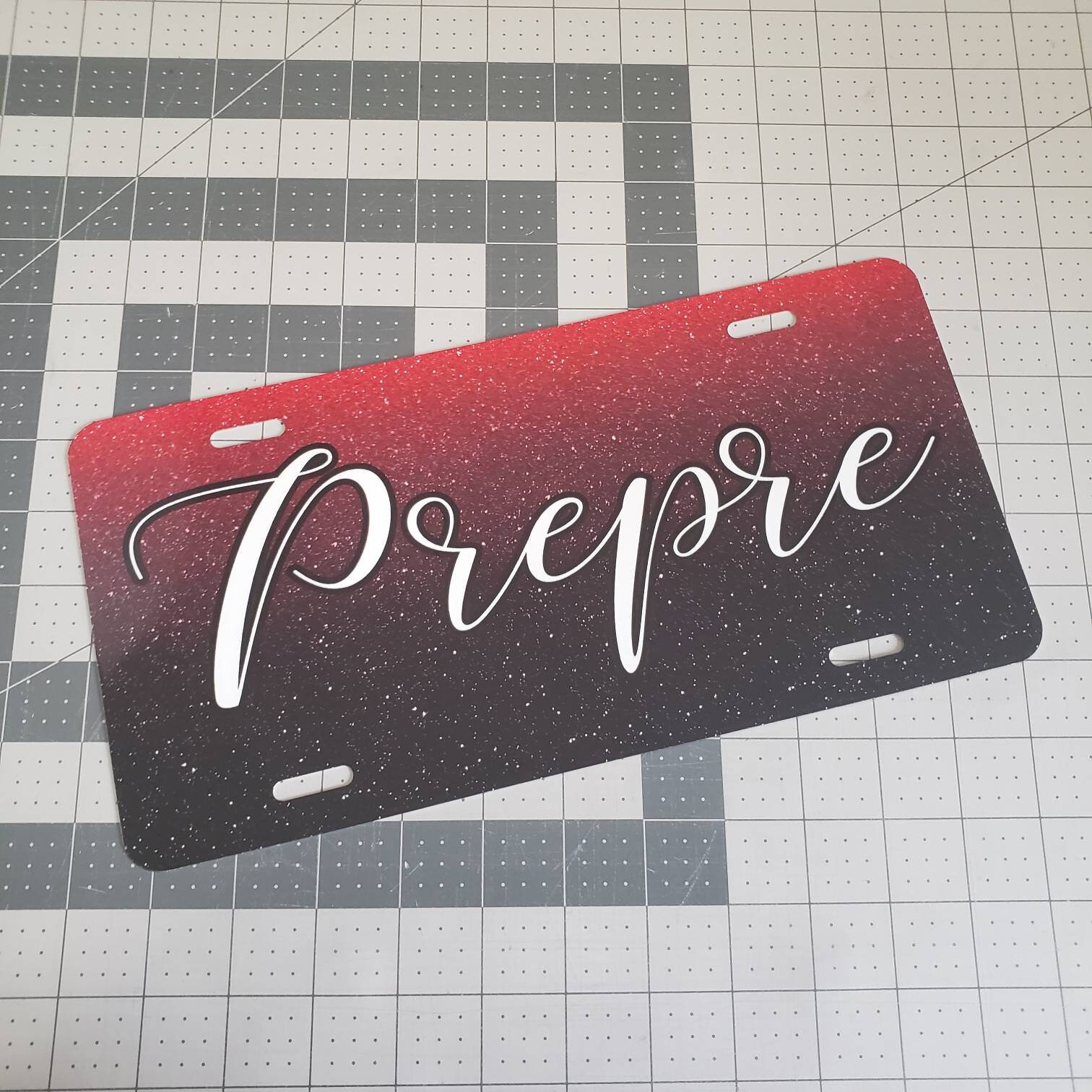 Red and Black Ombre Glitter (effect) Personalized License Plate ...