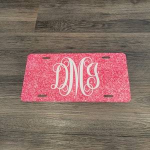 Hot Pink Glitter (effect) Personalized License Plate and Accessories ...