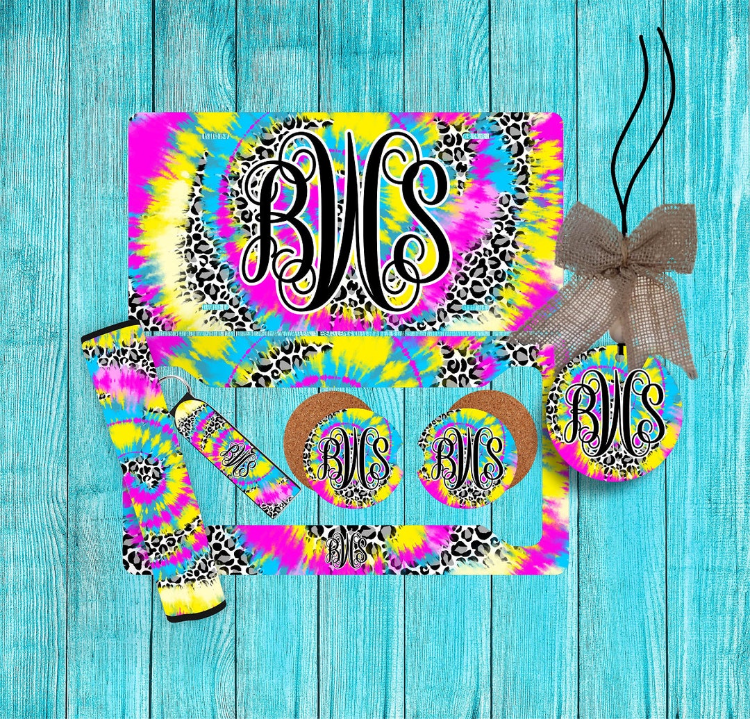 Rainbow Cheetah Tie Dye Print Personalized License Plate and ...