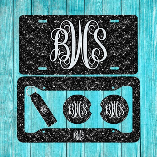 Black License Plate Monogram Car Tag Front License Plate | Etsy
