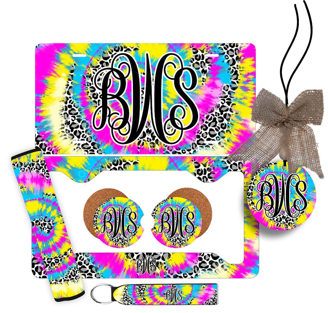 Rainbow Cheetah Print Personalized License Plate and Accessories ...