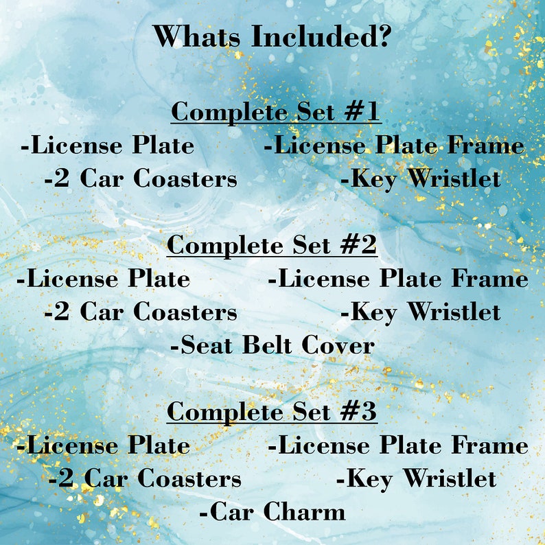 Multi-color Floral Personalized License Plate and Car Coasters ...