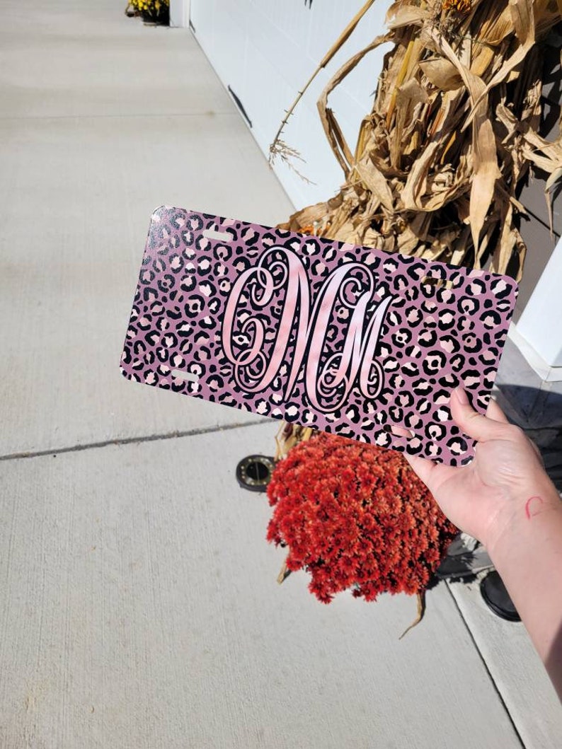 Rose Gold Cheetah Print Personalized License Plate - Etsy