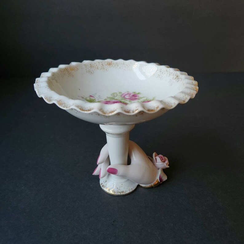 Lefton China Hand Holding Compote Candy Dish Mid-century - Etsy