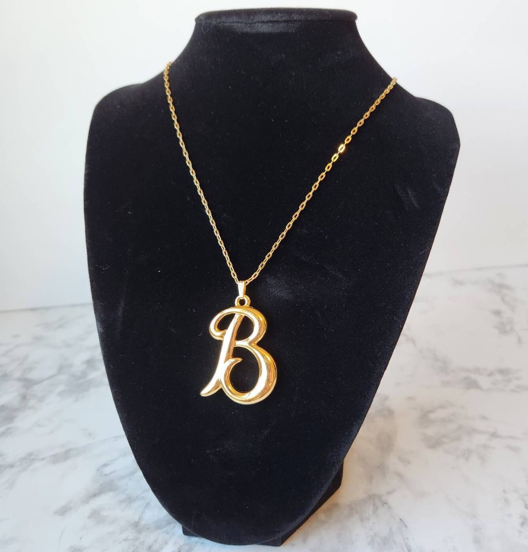 Avon Vintage Initial Letter b Pendant Necklace - Etsy