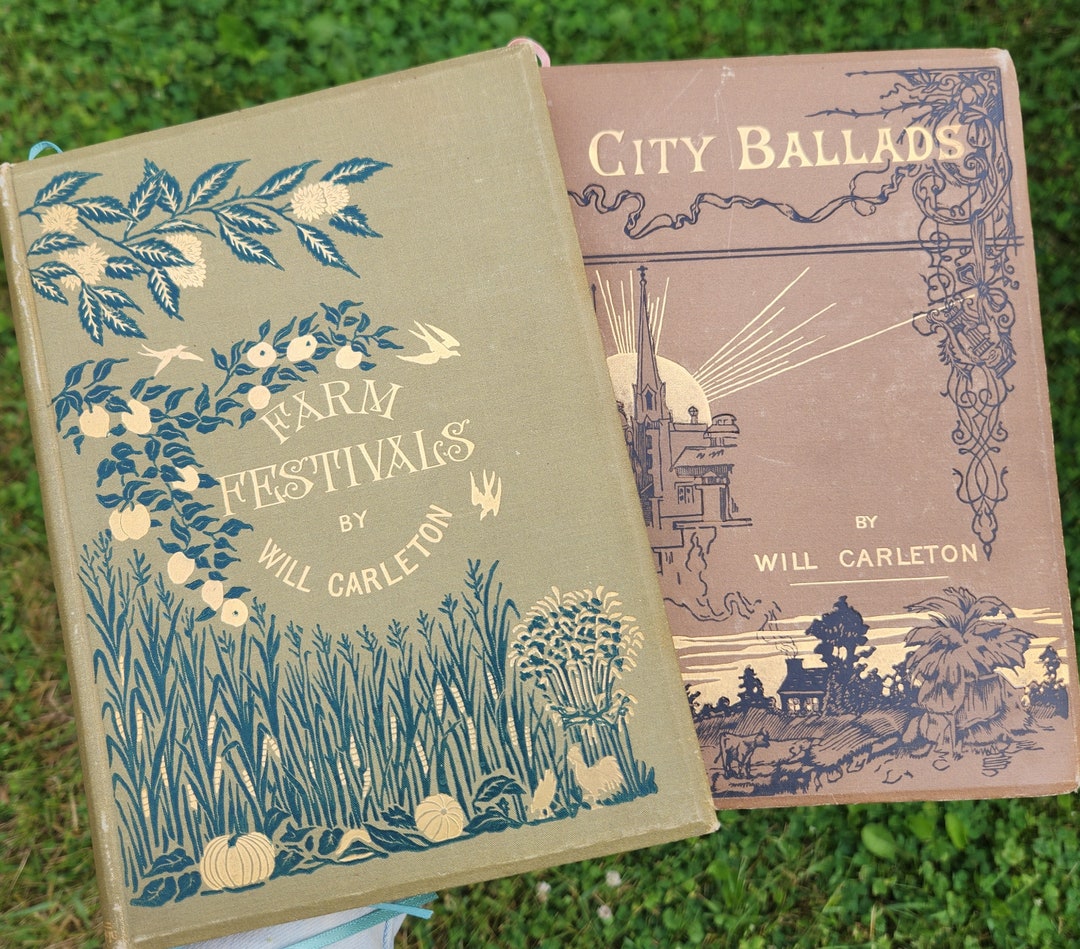 Victorian Antique Poetry Books Farm Festivals or City Ballads by Will ...